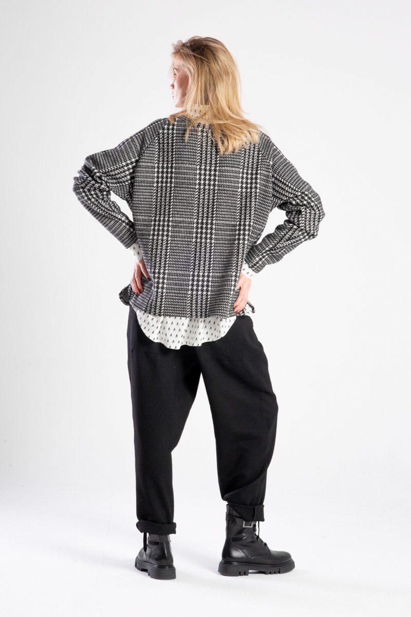 Sweter Niigata Black & White | delCane – w kratę oversize